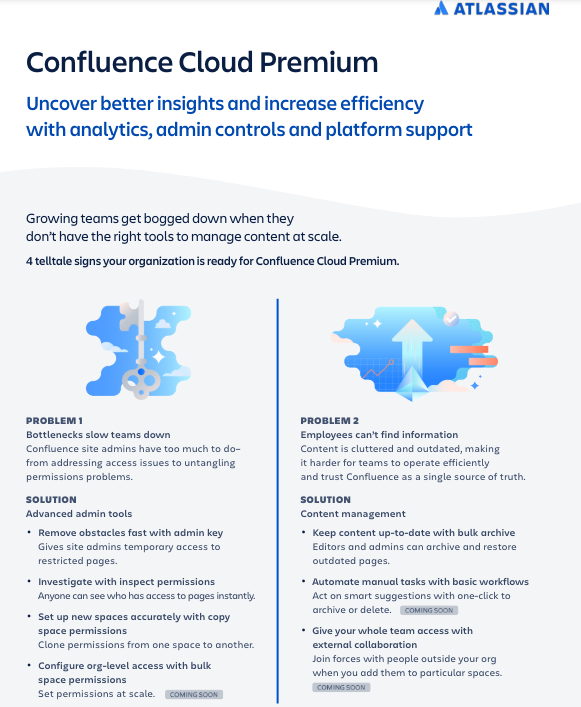 Confluence Cloud Premium: Analytics, Admin Controls & Support